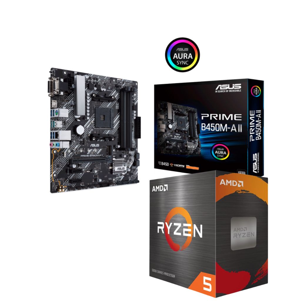 AMD Ryzen 5 5500 + ASUS PRIME B450M-A II Bundle | AM4 in Iraq
