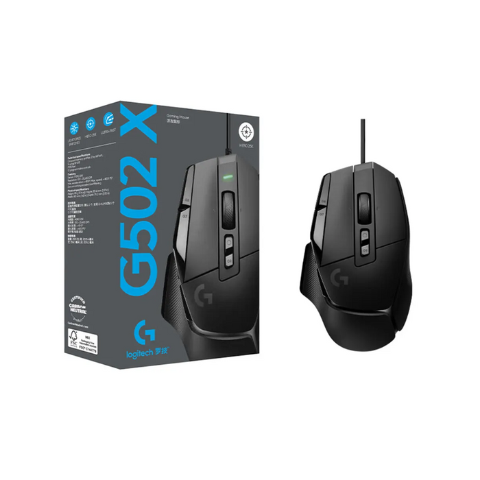 Logitech G502 X Wired Gaming Mouse - Black | 25K DPI Hero Sensor in Iraq